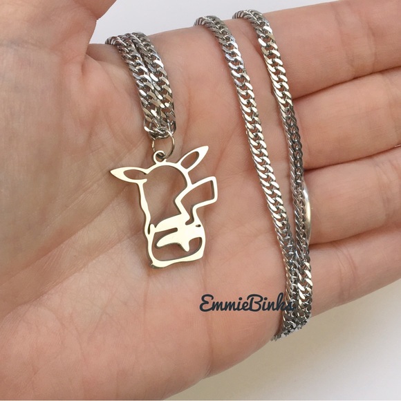 Pokemon | Jewelry | New Silver Pokmon Pikachu Cutout Kawaii Pendant ...
